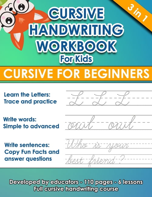 Cursive Handwriting Workbook For Kids : Learning Cursive from the ...