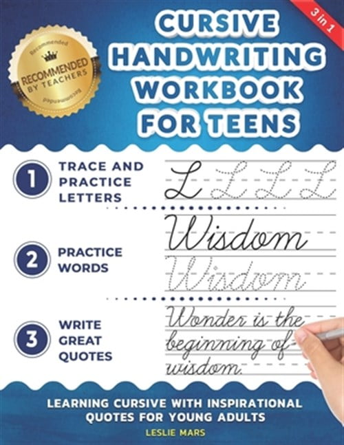 Pre-Owned Cursive Handwriting Workbook for Teens: Learning Cursive with ...