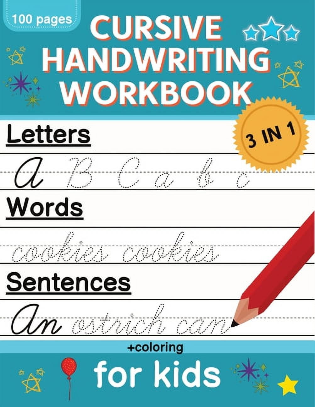 Cursive Handwriting Workbook for Kids: Cursive Writing Practice Book ...