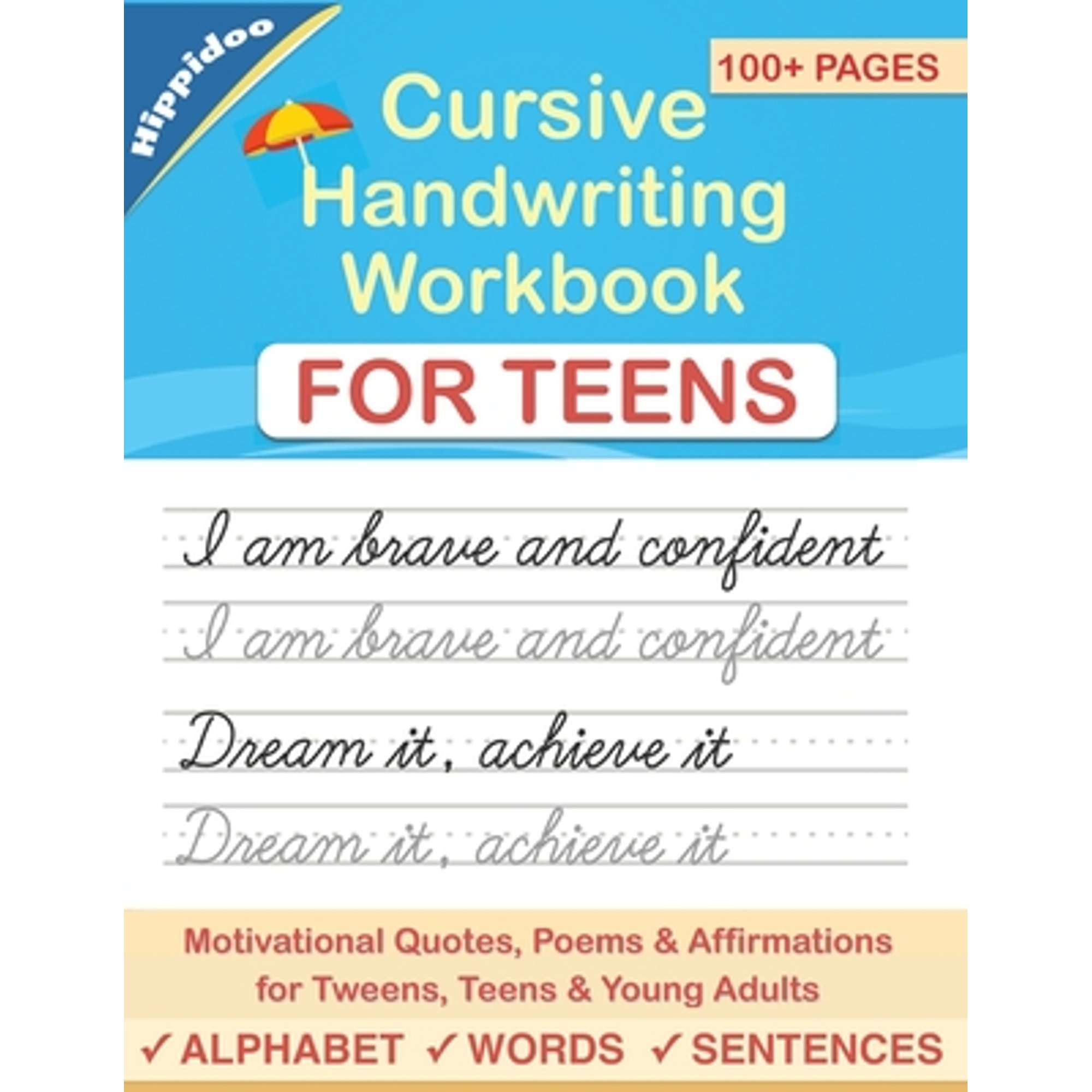 Pre-Owned Cursive Handwriting Workbook for Teens: A cursive writing ...