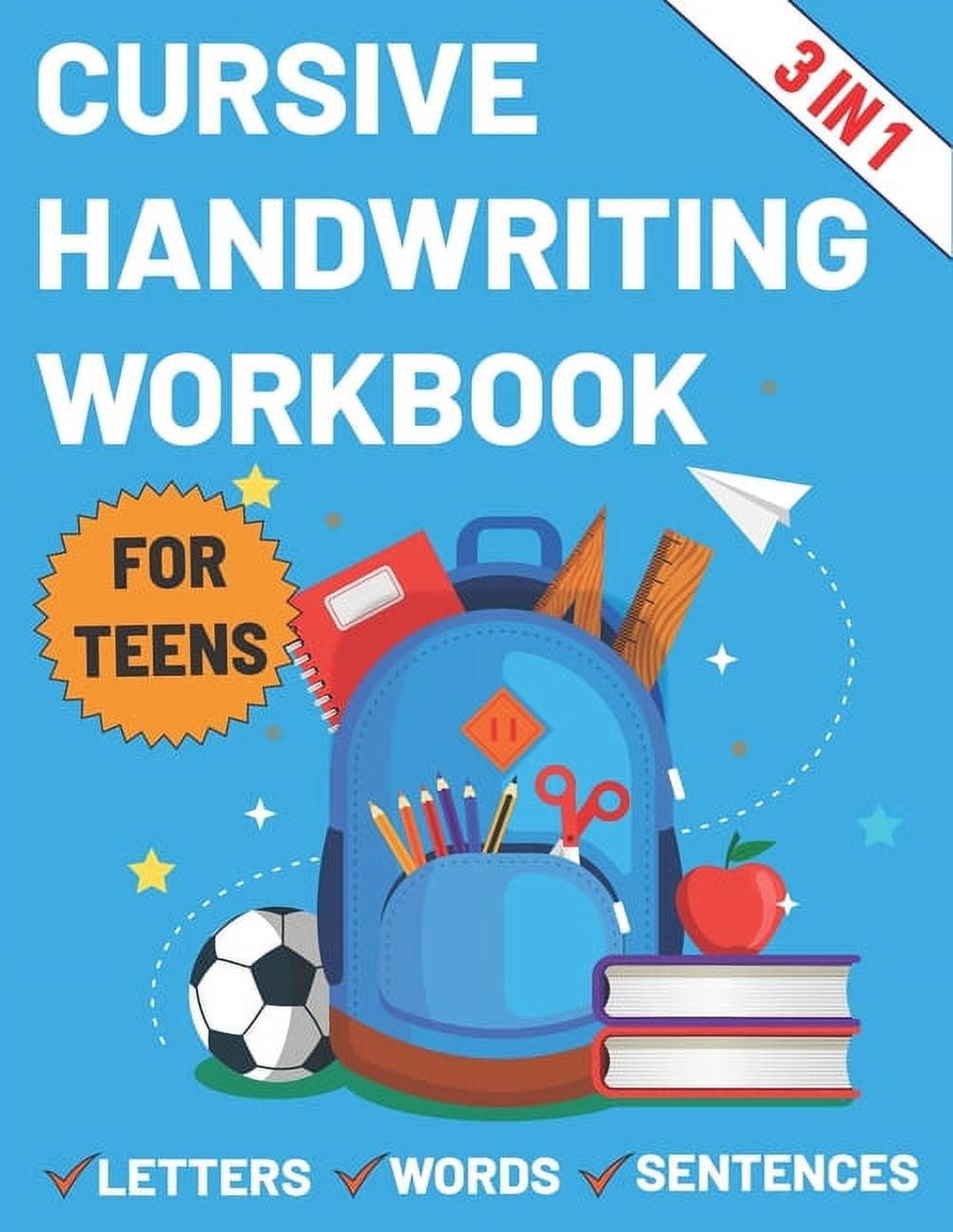 Cursive Handwriting Workbook for Teens: Cursive workbook for teens ...