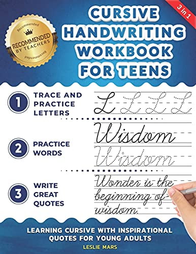 Pre-Owned Cursive Handwriting Workbook for Teens: Learning Cursive with ...