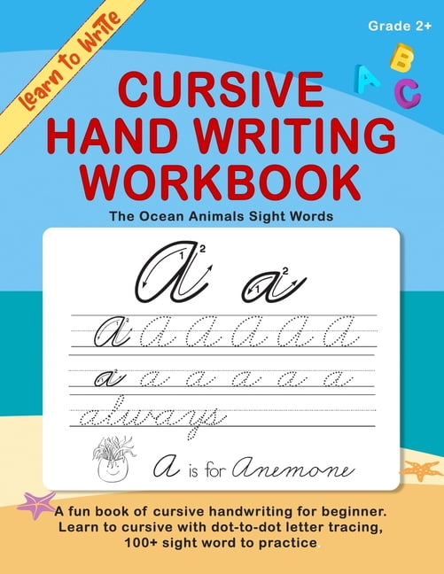 Cursive Handwriting Workbook. The ocean animals sight words: A fun book ...