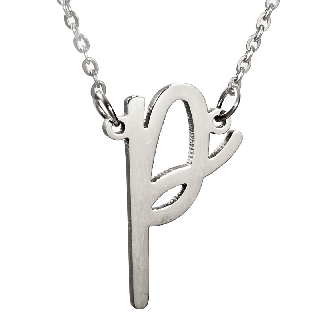 Cursive Initial P Pendant Necklace Silver Jewelry for Womens Mother ...
