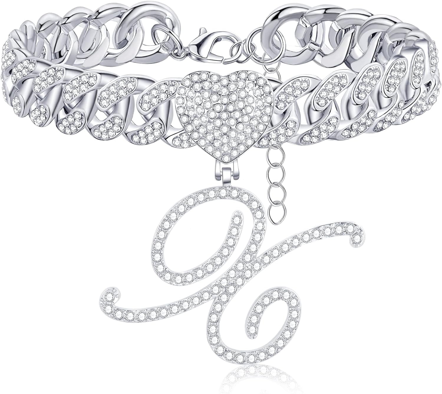 Cursive Initial Pendant Ankle Bracelets For Women, Adjustable Silver ...