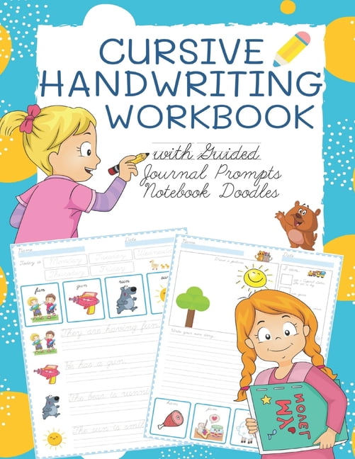 Cursive Journal Prompts Kids: Cursive Handwriting Workbook with Guided ...