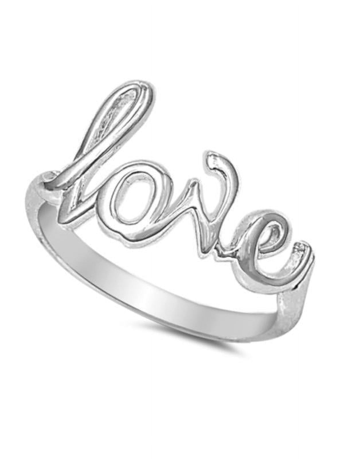 Cursive LOVE Ring, Sterling Silver 925 - Walmart.com
