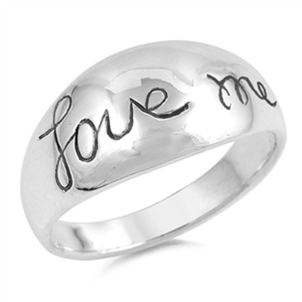 Cursive Love Me Word Script Promise Ring 925 Sterling Silver Band ...