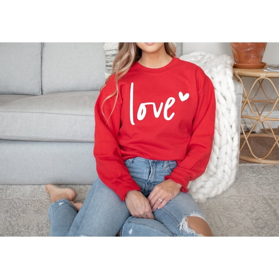 Cursive Love Valentines Day Sweatshirt, Gift For Boyfriend, Girlfriend ...
