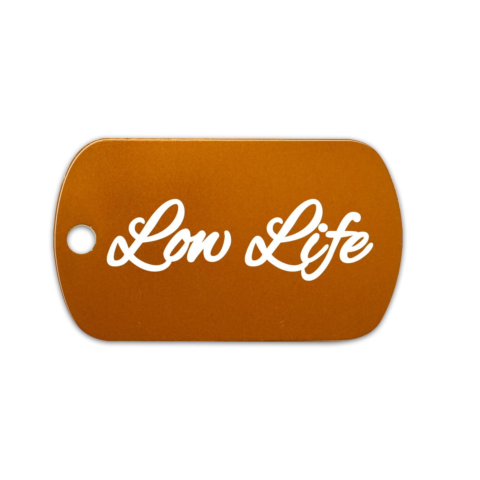 Cursive Lowlife GI Dog Tag Aluminum Keychain stance jdm - Orange ...