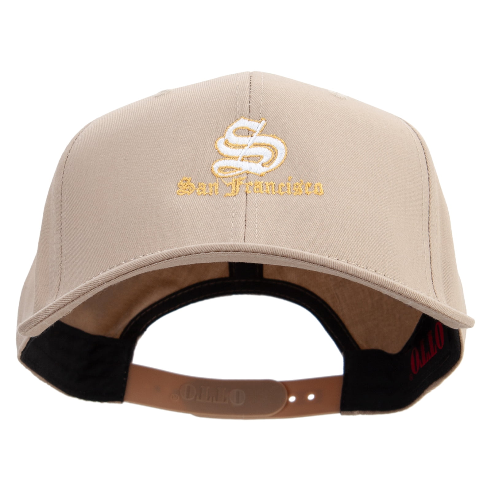 Cursive San Fransico Sign Embroidered Solid Cotton Twill Prostyle Cap - Khaki OSFM - Walmart.com