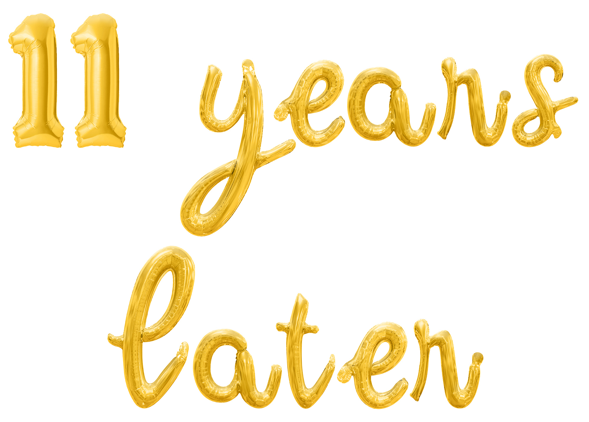 Cursive Script Letter Balloons - 11 YEARS LATER 16" Inch Alphabet ...