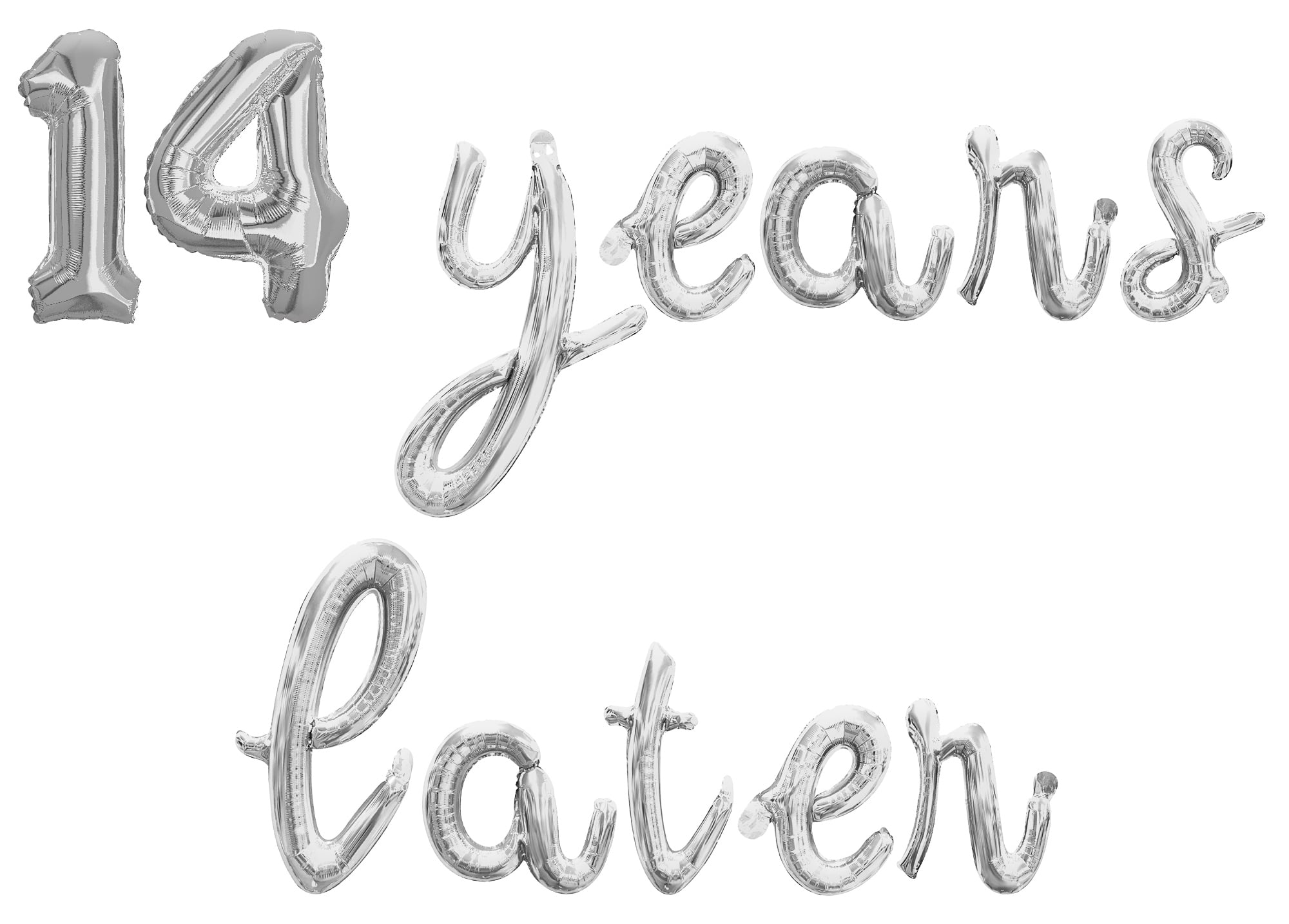 Cursive Script Letter Balloons - 14 YEARS LATER 16" Inch Alphabet ...