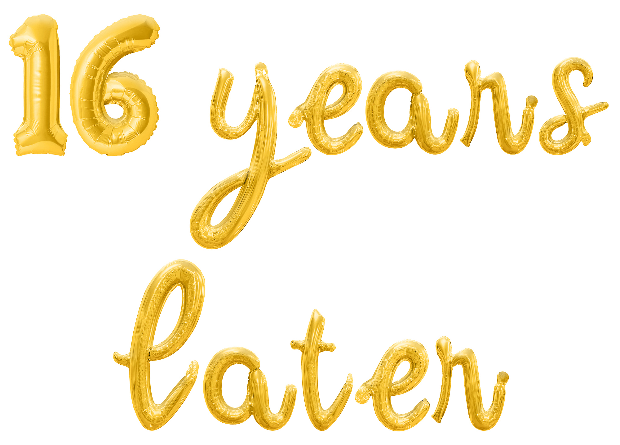 Cursive Script Letter Balloons - 16 YEARS LATER 16" Inch Alphabet ...