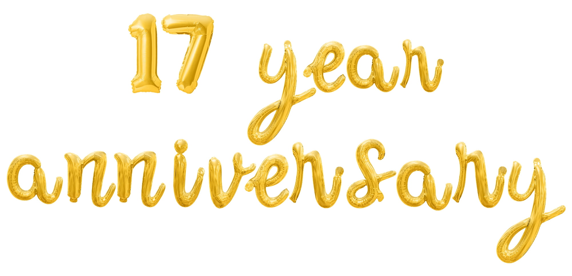Cursive Script Letter Balloons - 17 YEAR ANNIVERSARY 16" Inch Alphabet ...