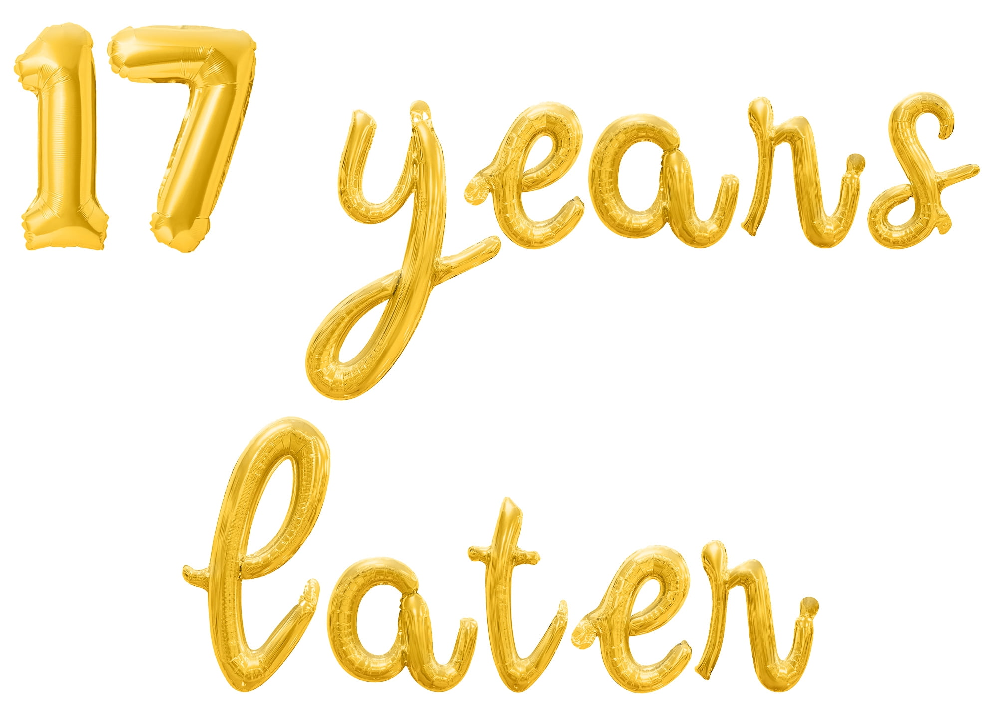 Cursive Script Letter Balloons - 17 YEARS LATER 16" Inch Alphabet ...