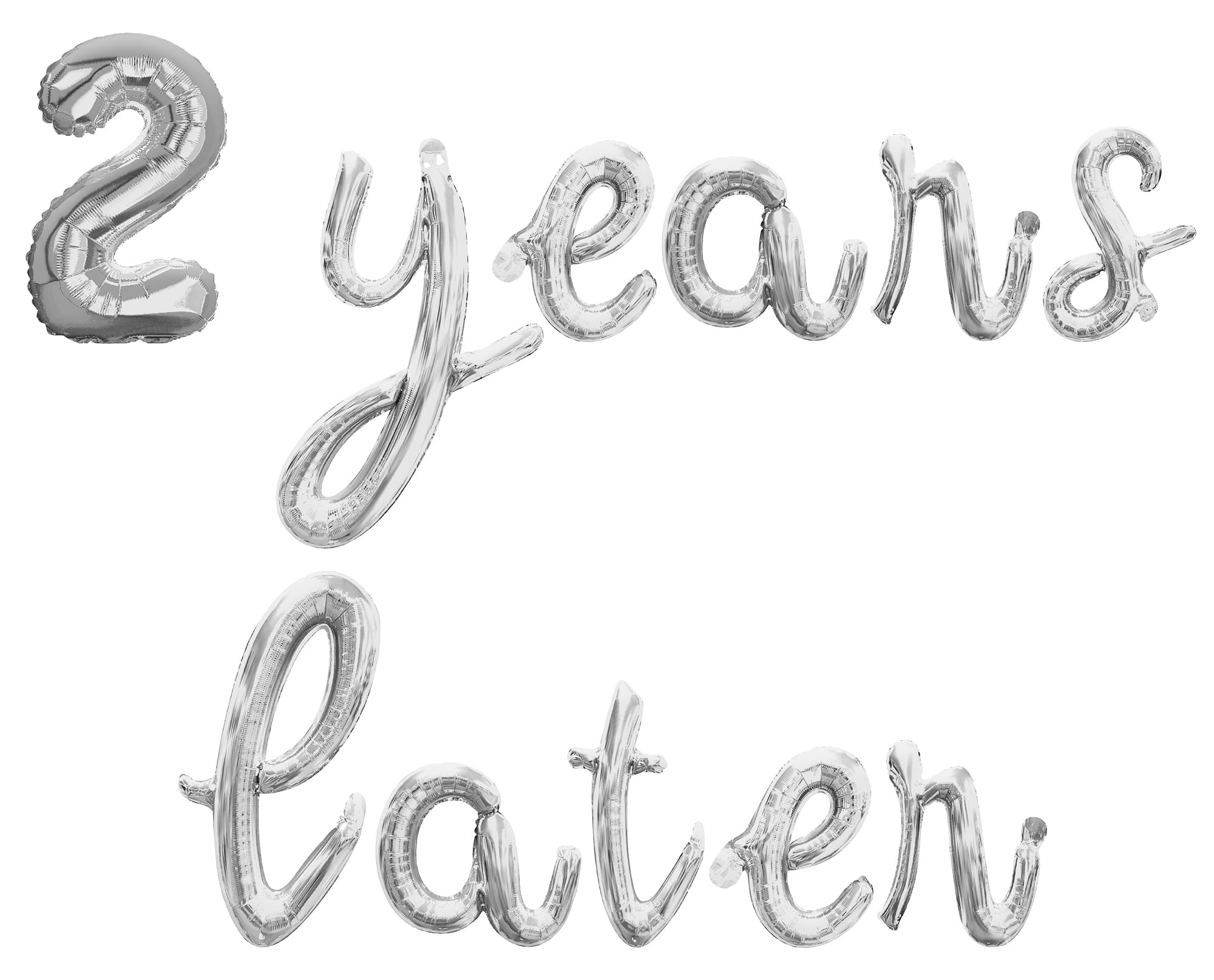 Cursive Script Letter Balloons - 2 YEARS LATER 16" Inch Alphabet ...