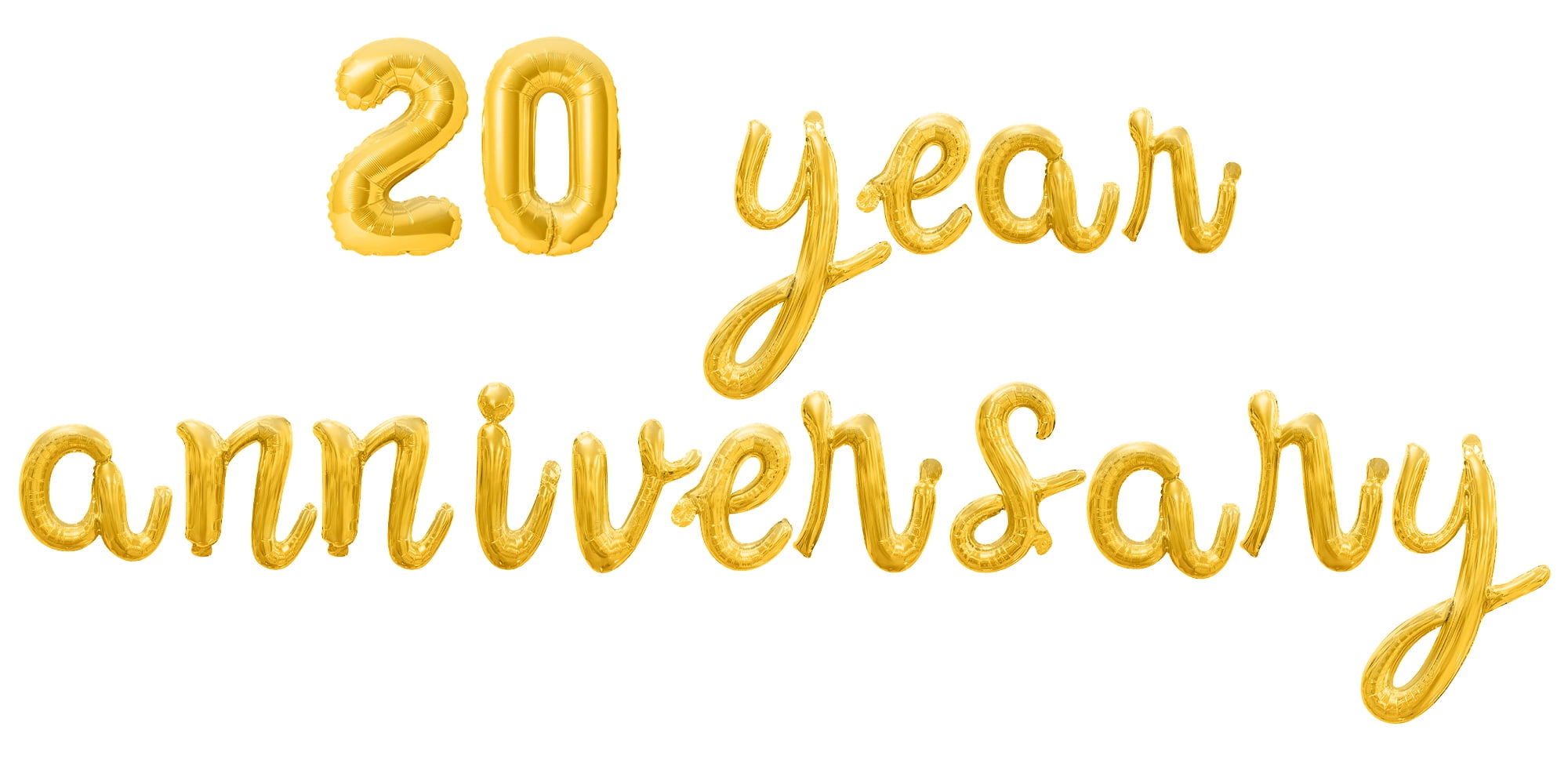Cursive Script Letter Balloons - 20 YEAR ANNIVERSARY 16" Inch Alphabet ...