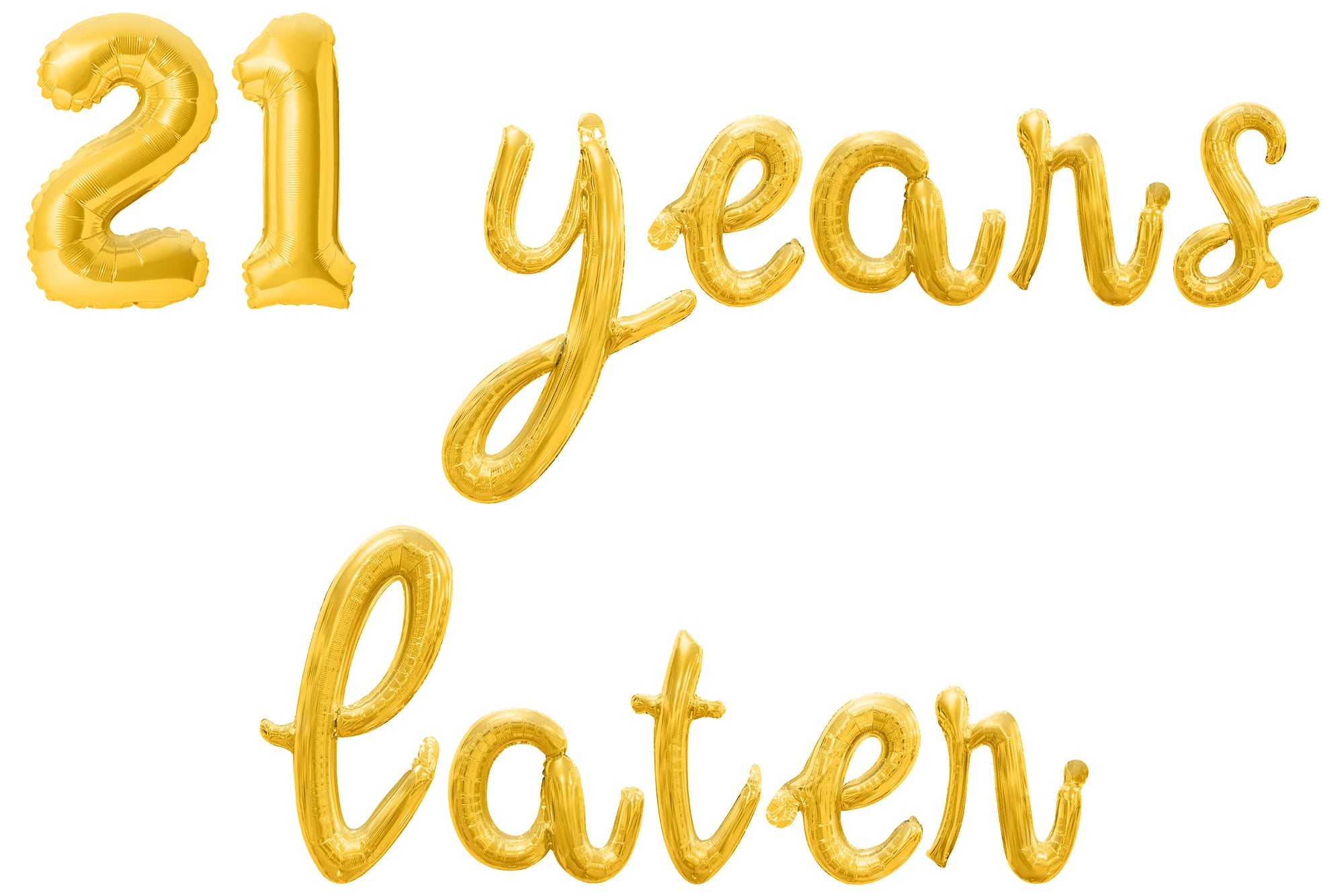 Cursive Script Letter Balloons - 21 YEARS LATER 16" Inch Alphabet ...