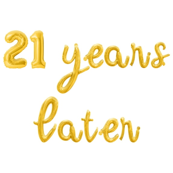 Cursive Script Letter Balloons - 21 YEARS LATER 16" Inch Alphabet ...