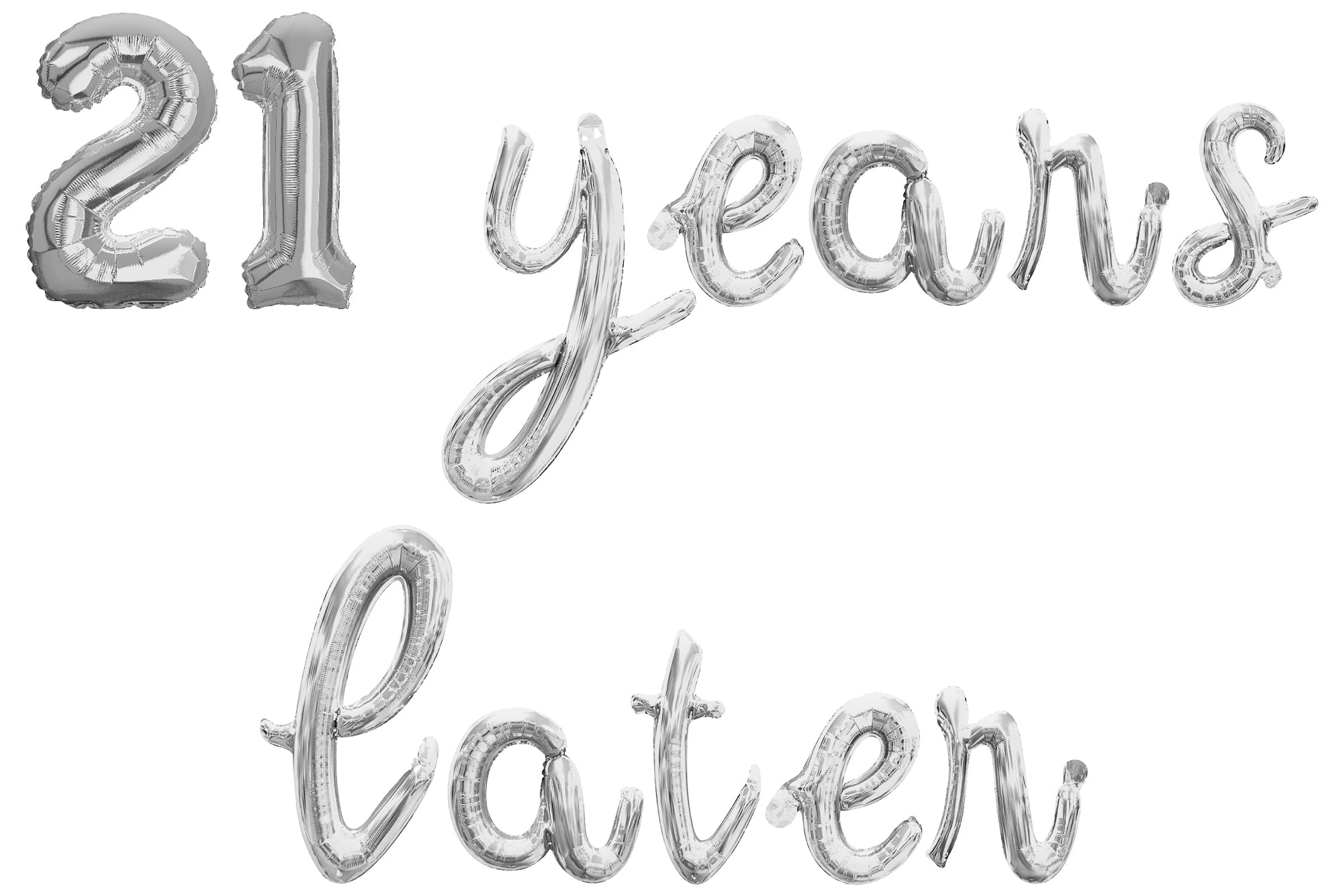 Cursive Script Letter Balloons - 21 YEARS LATER 16" Inch Alphabet ...