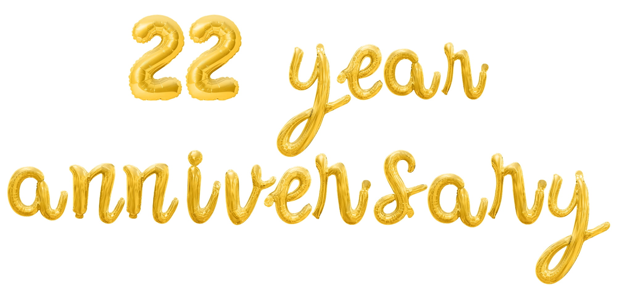 Cursive Script Letter Balloons - 22 YEAR ANNIVERSARY 16" Inch Alphabet ...