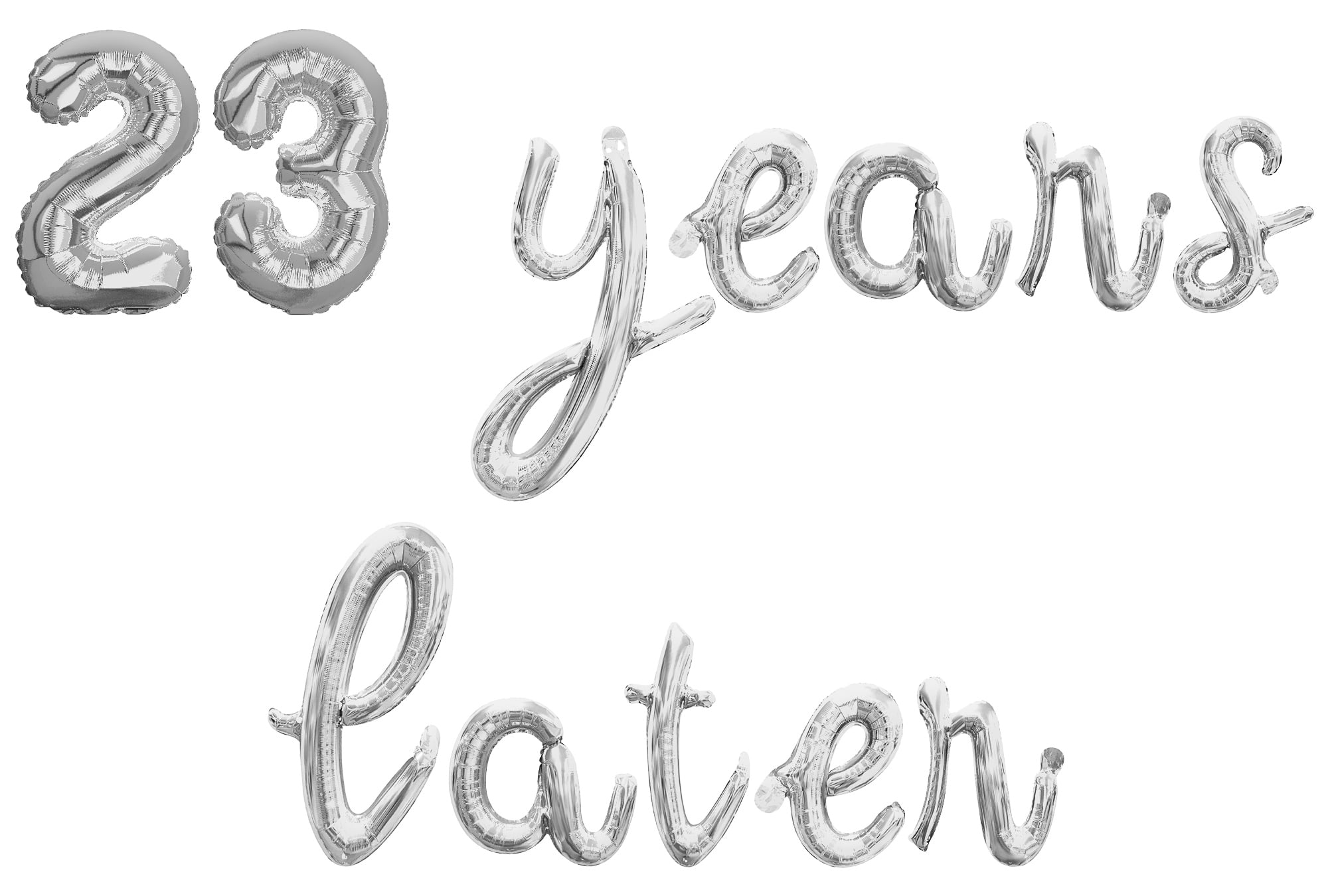 Cursive Script Letter Balloons - 23 YEARS LATER 16" Inch Alphabet ...