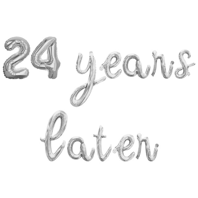 Cursive Script Letter Balloons - 24 YEARS LATER 16" Inch Alphabet ...
