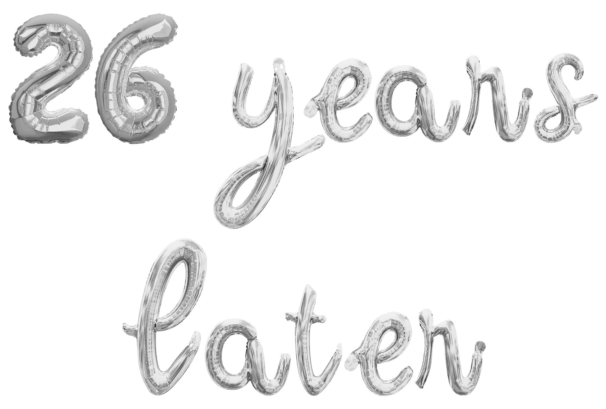 Cursive Script Letter Balloons - 26 YEARS LATER 16" Inch Alphabet ...