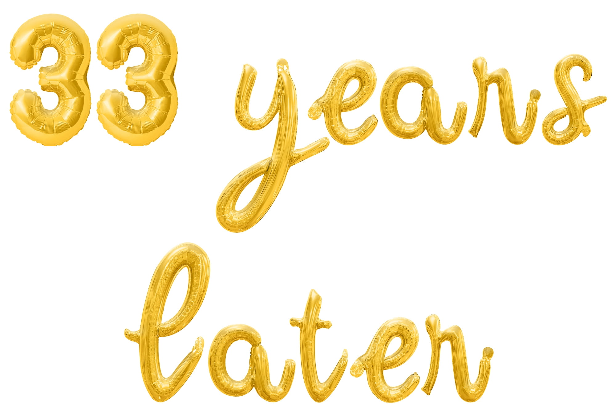 Cursive Script Letter Balloons - 33 YEARS LATER 16" Inch Alphabet ...