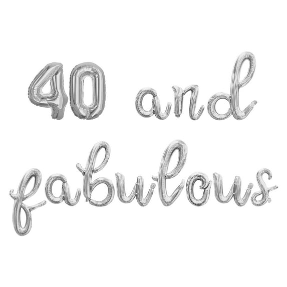 Cursive Script Letter Balloons - 40 AND FABULOUS 16" Inch Alphabet ...