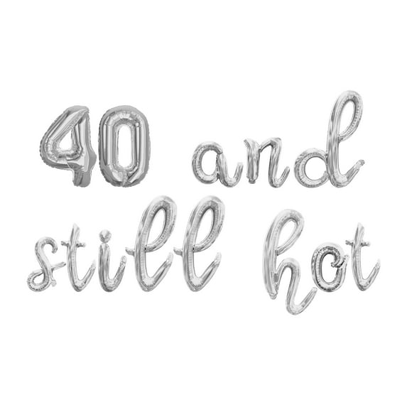 Cursive Script Letter Balloons - 40 AND STILL HOT 16" Inch Alphabet ...