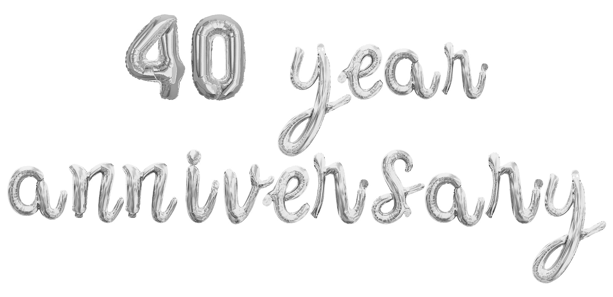 Cursive Script Letter Balloons - 40 YEAR ANNIVERSARY 16" Inch Alphabet ...