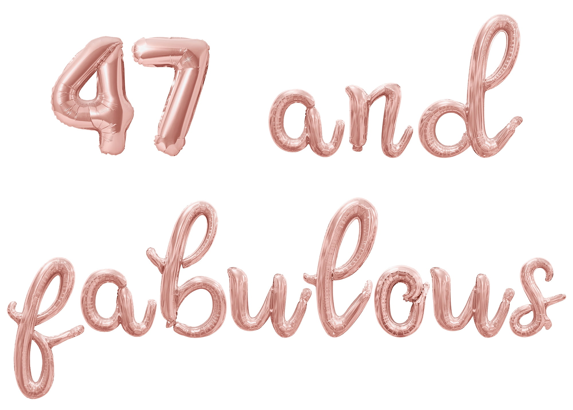 Cursive Script Letter Balloons - 47 AND FABULOUS 16" Inch Alphabet ...