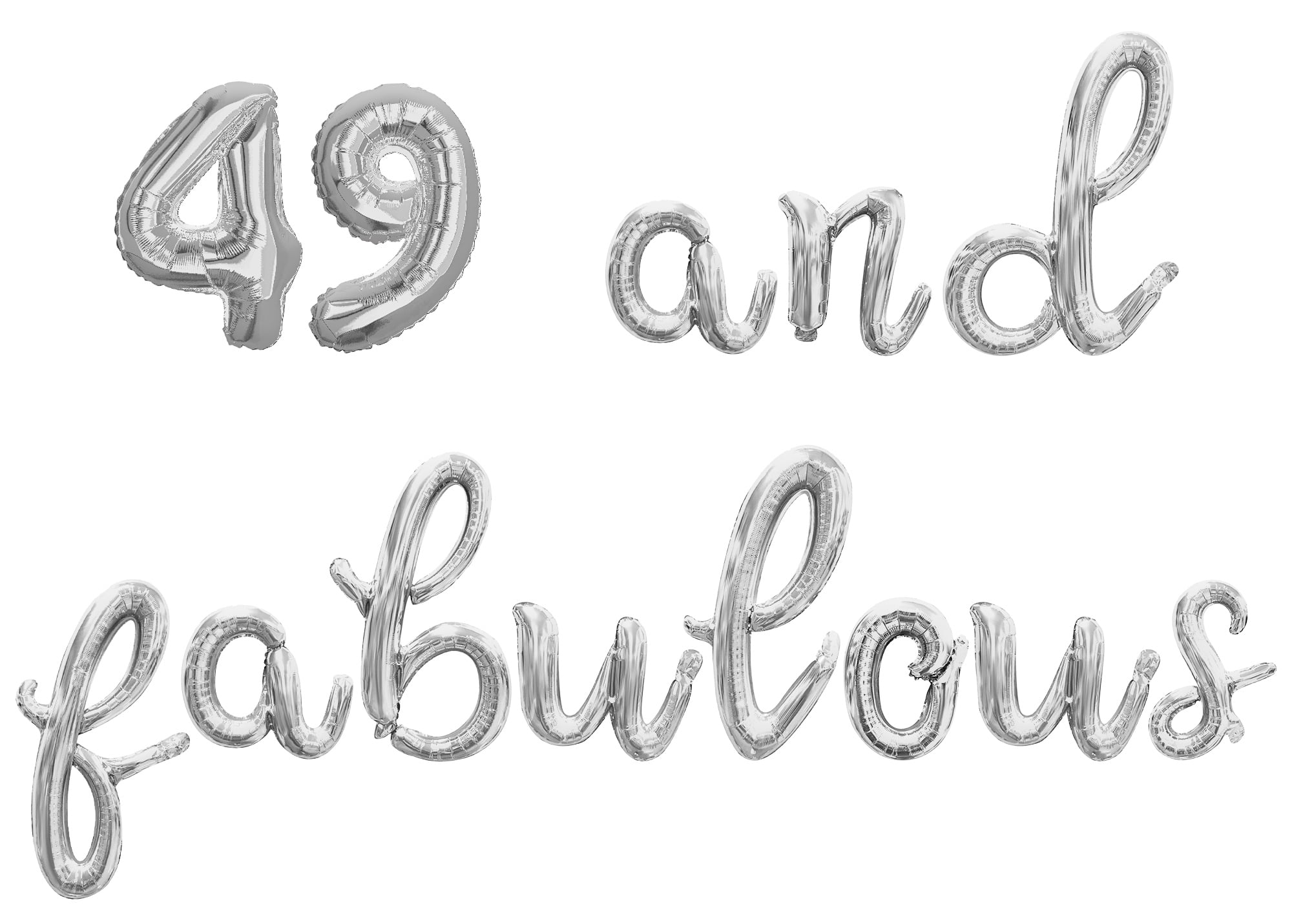 Cursive Script Letter Balloons - 49 AND FABULOUS 16" Inch Alphabet ...