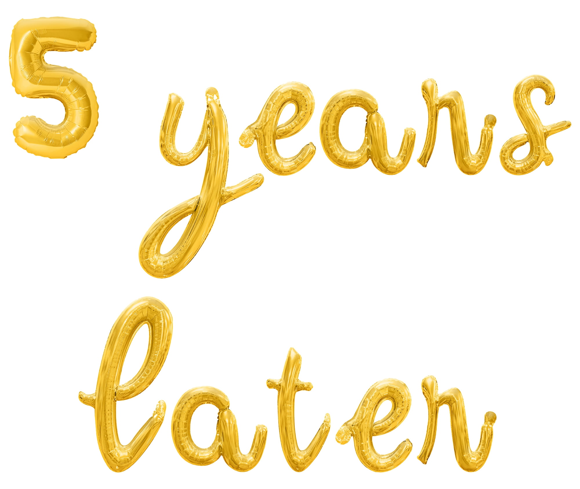 Cursive Script Letter Balloons - 5 YEARS LATER 16" Inch Alphabet ...