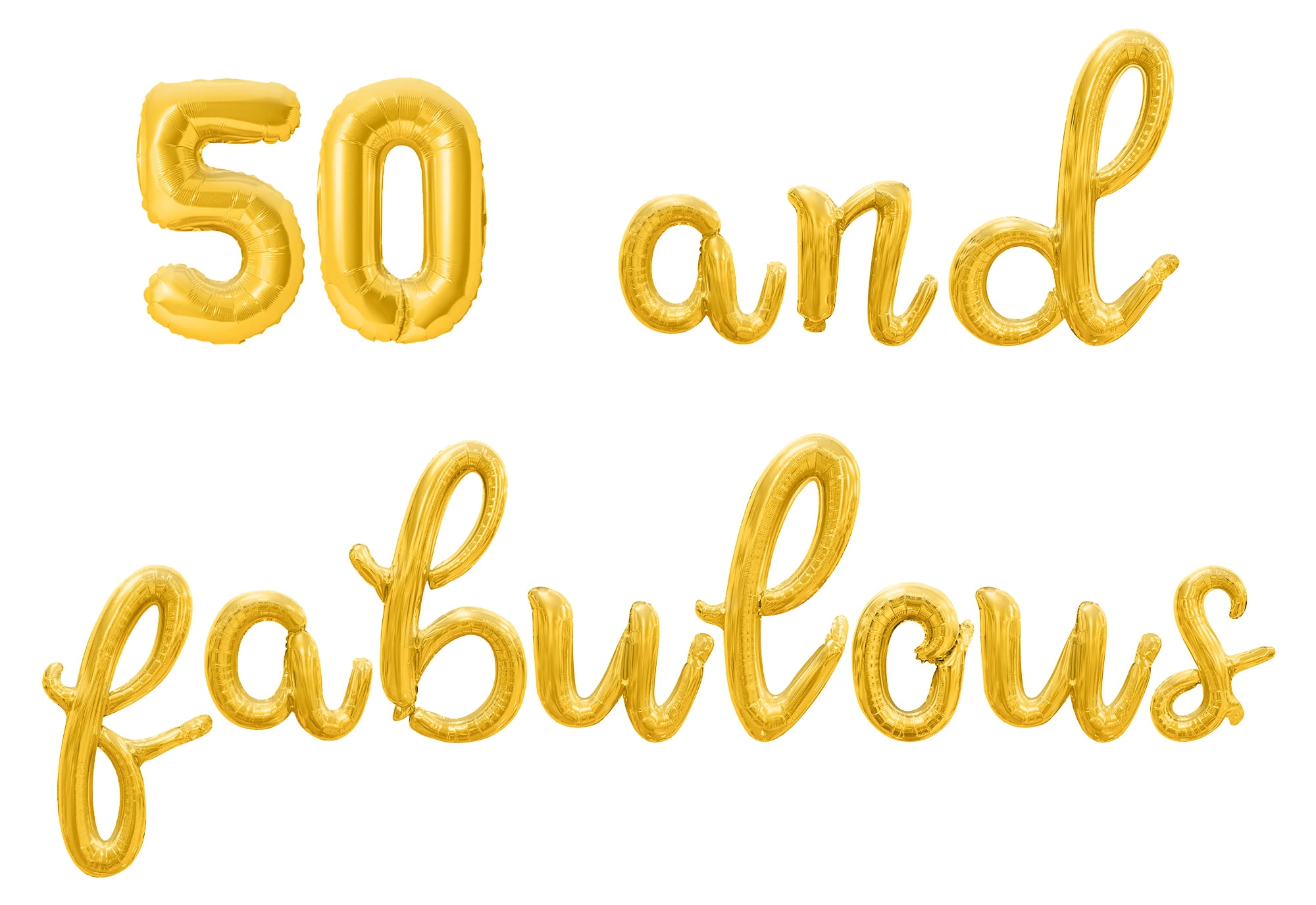 Cursive Script Letter Balloons - 50 AND FABULOUS 16" Inch Alphabet ...