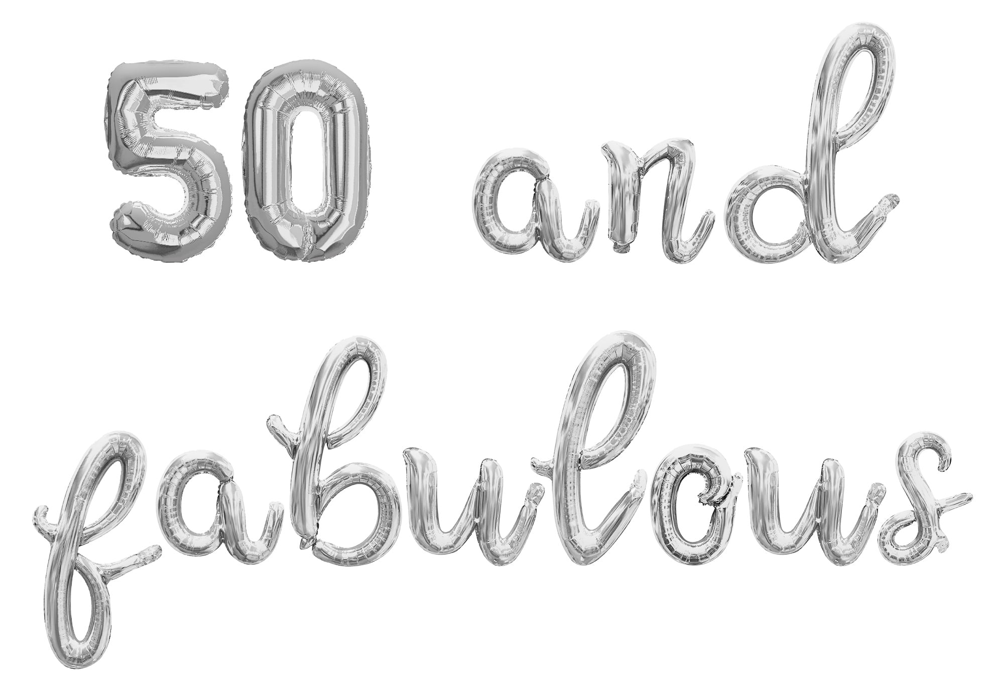 Cursive Script Letter Balloons - 50 AND FABULOUS 16" Inch Alphabet ...