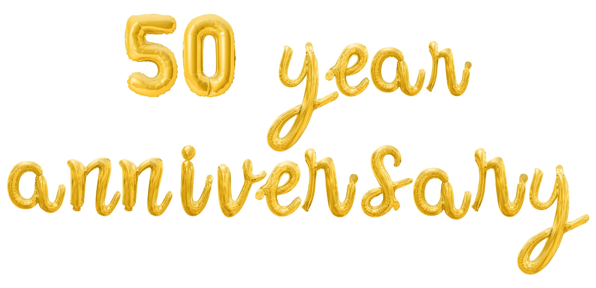 Cursive Script Letter Balloons - 50 YEAR ANNIVERSARY 16" Inch Alphabet ...