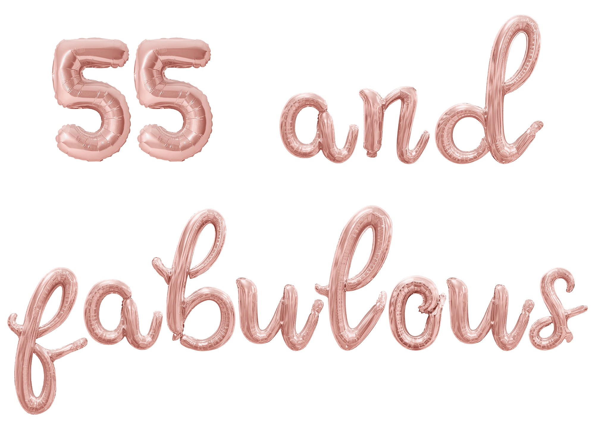 Cursive Script Letter Balloons - 55 AND FABULOUS 16" Inch Alphabet ...