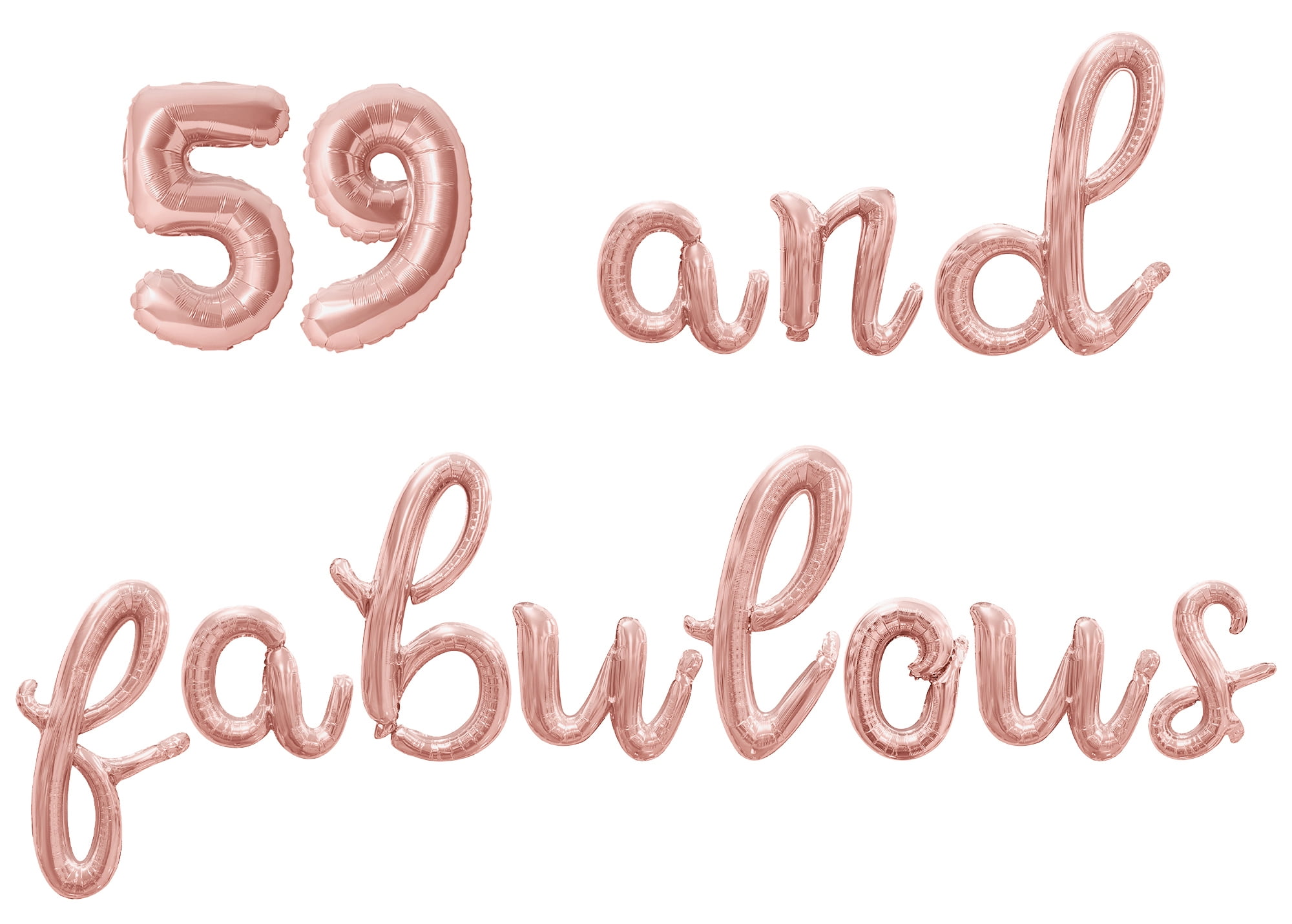 Cursive Script Letter Balloons - 59 AND FABULOUS 16" Inch Alphabet ...