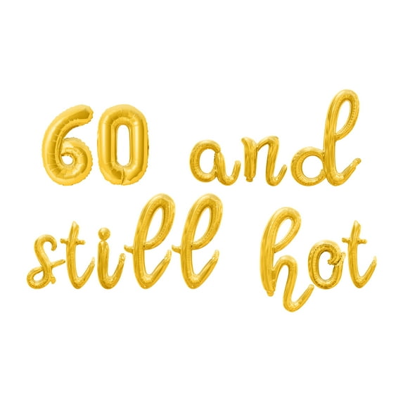 Cursive Script Letter Balloons - 60 AND STILL HOT 16" Inch Alphabet ...