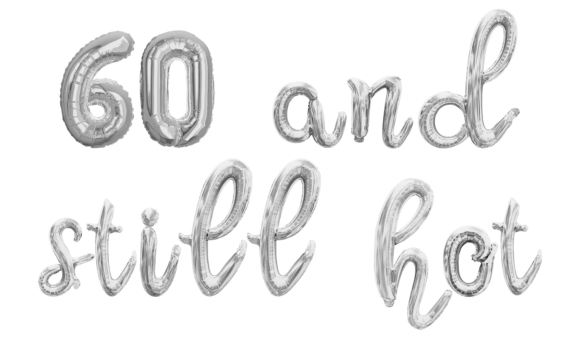 Cursive Script Letter Balloons - 60 AND STILL HOT 16" Inch Alphabet ...