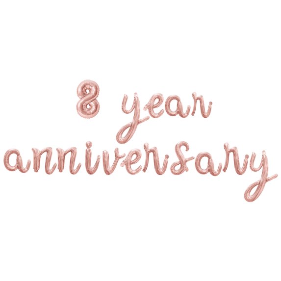 Cursive Script Letter Balloons - 8 YEAR ANNIVERSARY 16" Inch Alphabet ...