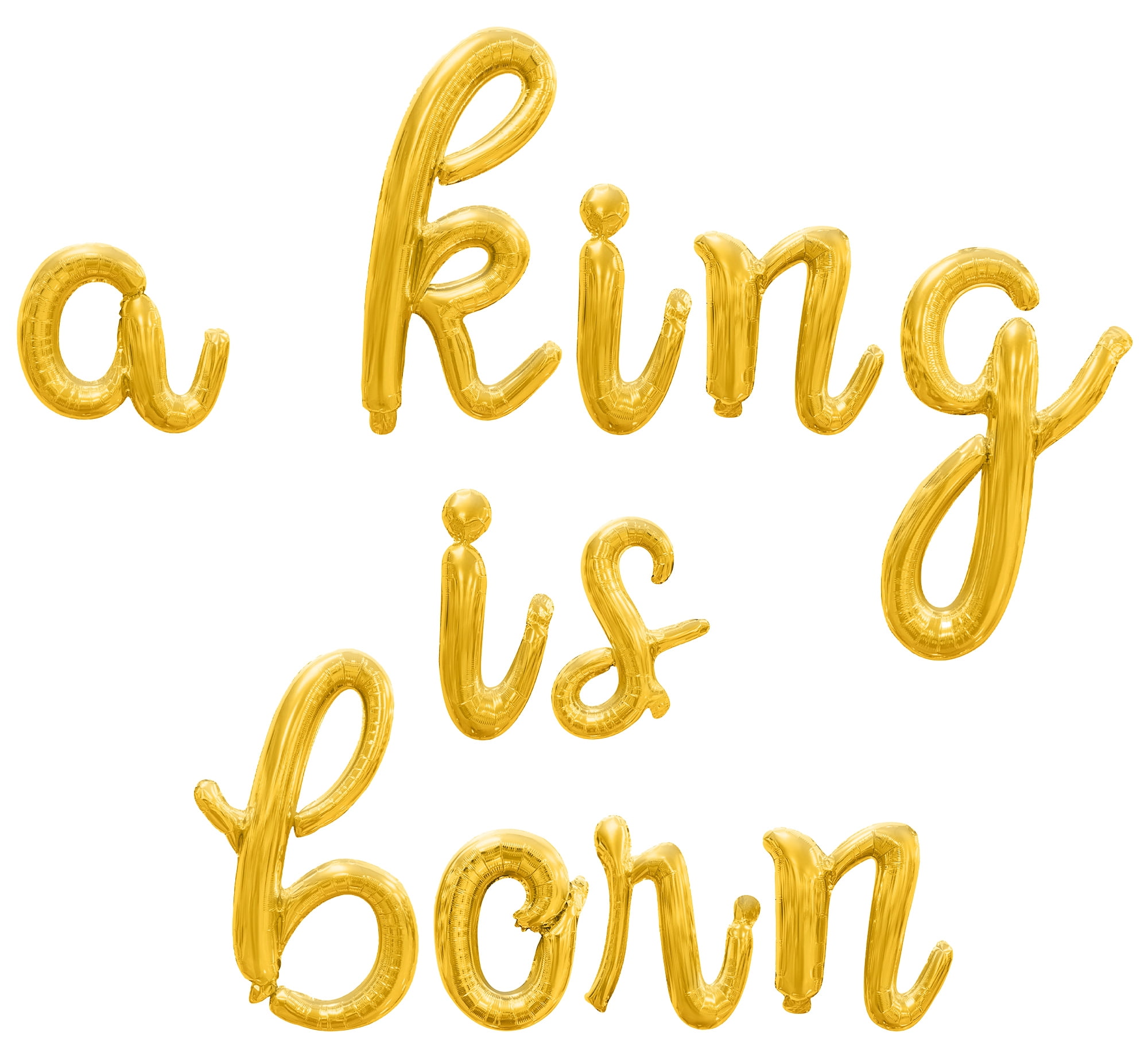 Cursive Script Letter Balloons - A KING IS BORN 16" Inch Alphabet ...