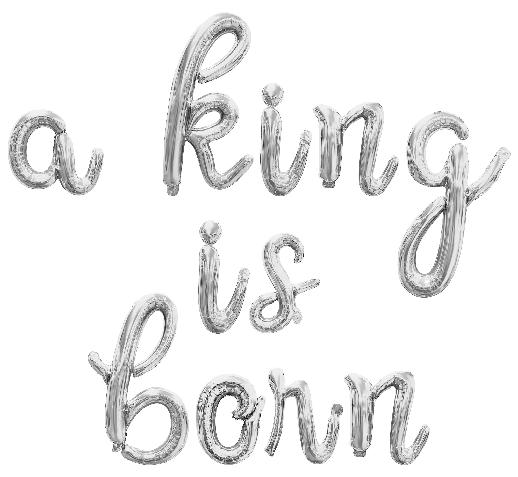 Cursive Script Letter Balloons - A KING IS BORN 16" Inch Alphabet ...
