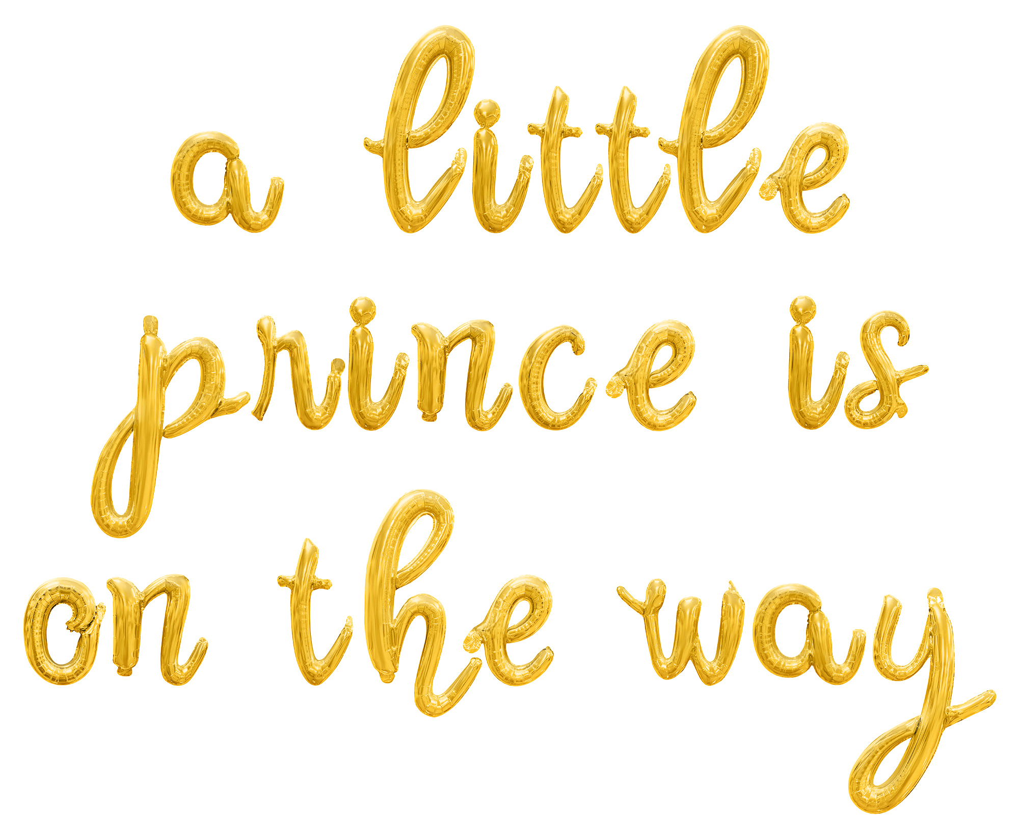 Cursive Script Letter Balloons - A LITTLE PRINCE IS ON THE WAY 16" Inch ...