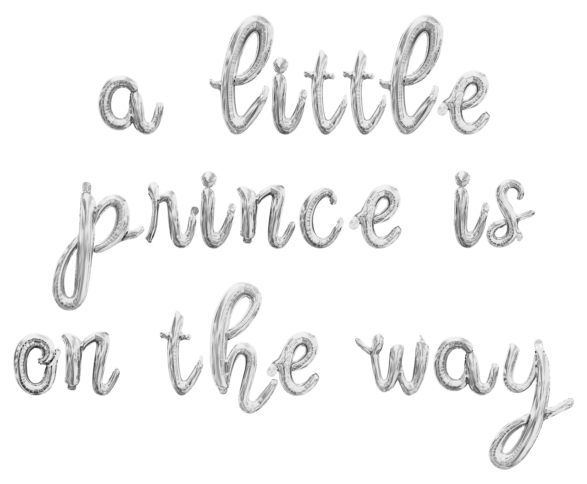 Cursive Script Letter Balloons - A LITTLE PRINCE IS ON THE WAY 16" Inch ...