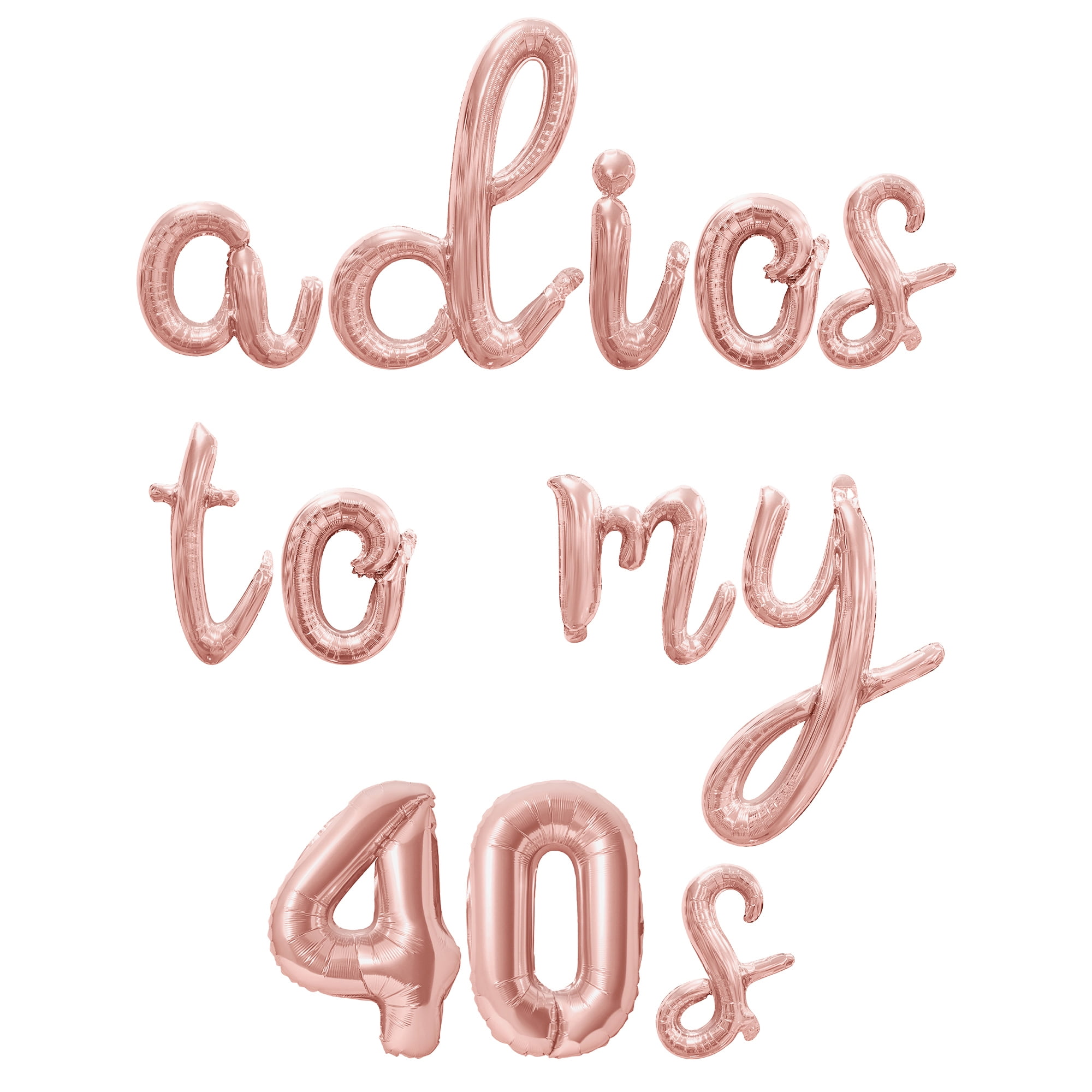 Cursive Script Letter Balloons - ADIOS TO MY 40S 16" Inch Alphabet ...