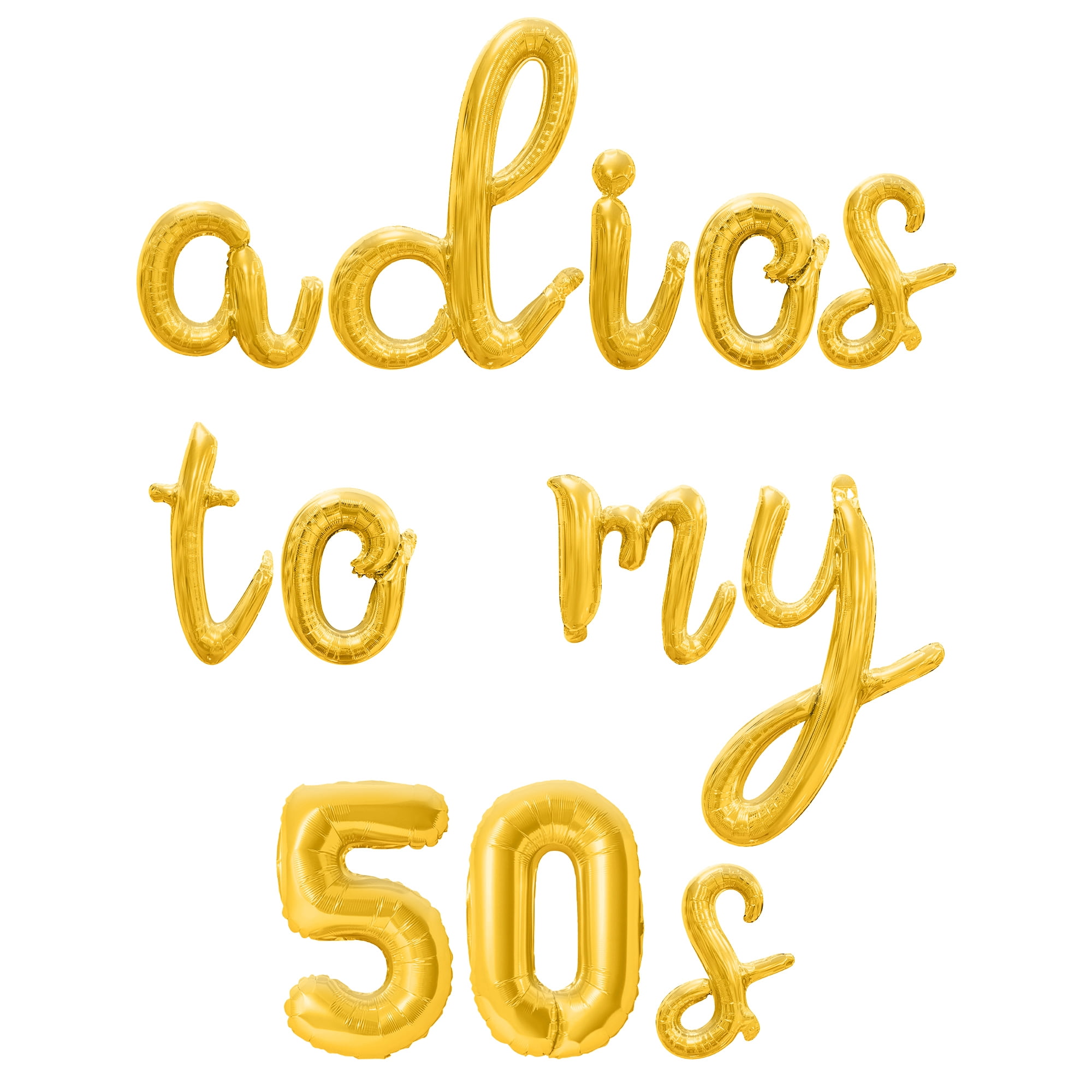 Cursive Script Letter Balloons - ADIOS TO MY 50S 16" Inch Alphabet ...